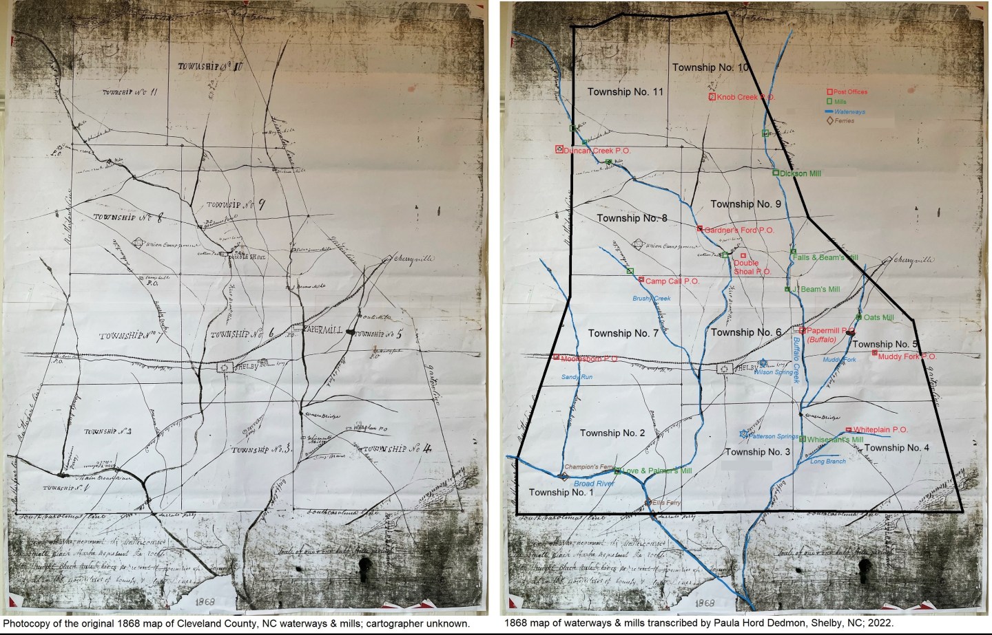 Early County Maps – Cleveland County History