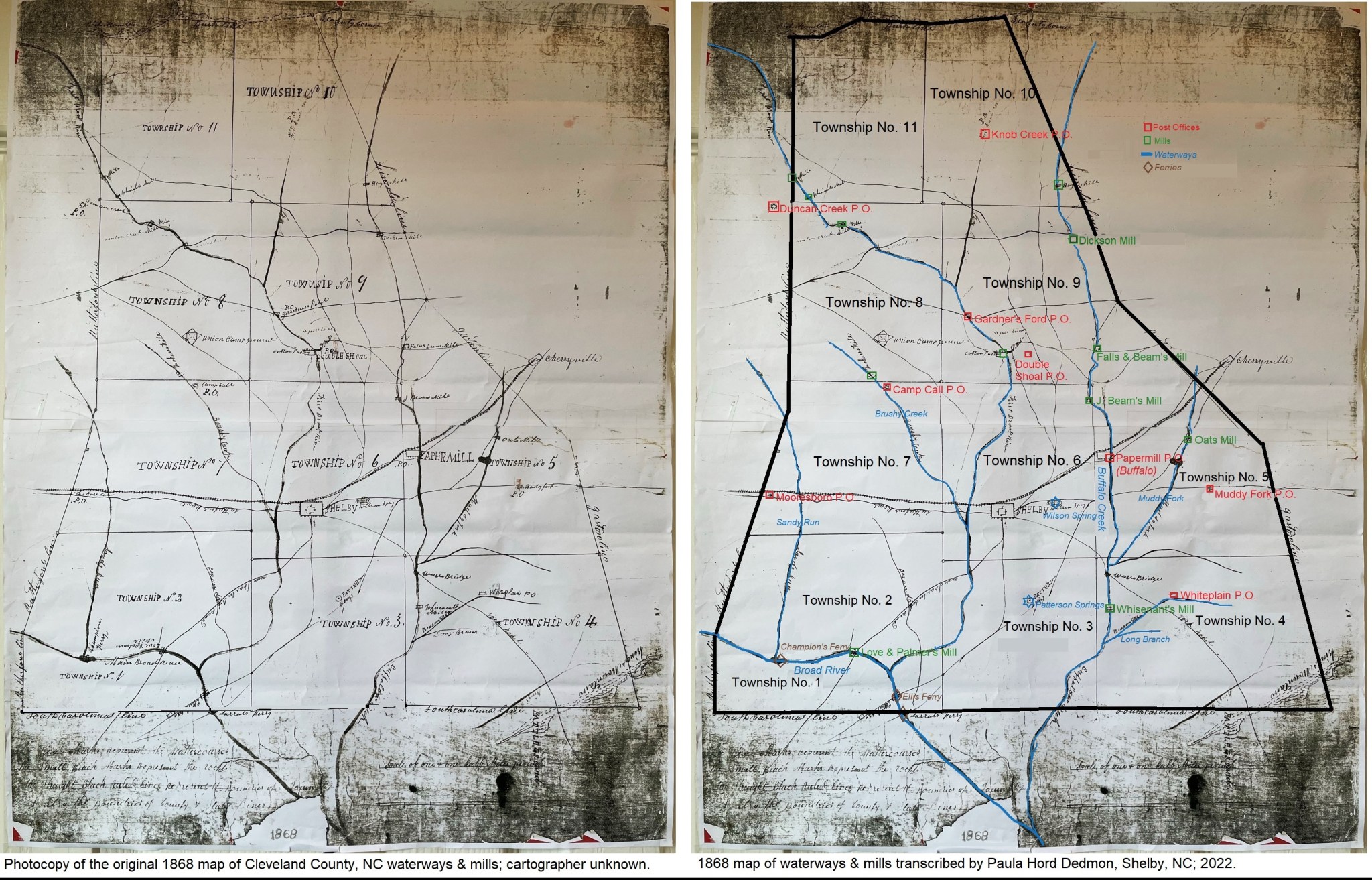 Early County Maps – Cleveland County History