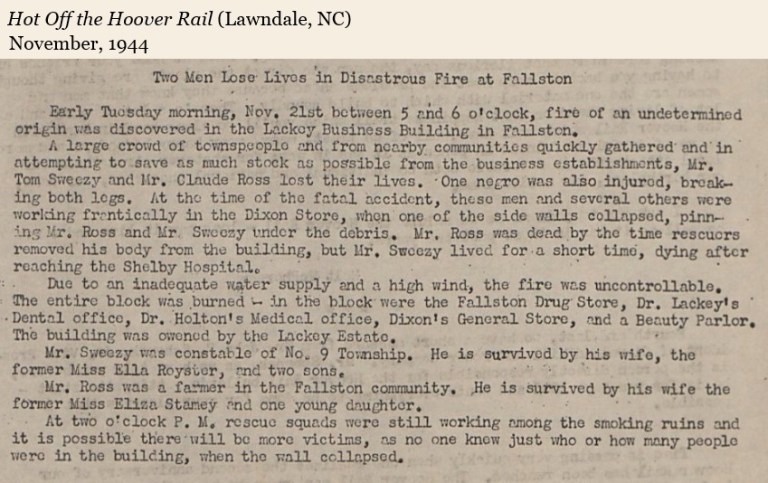 Fallston – Cleveland County History